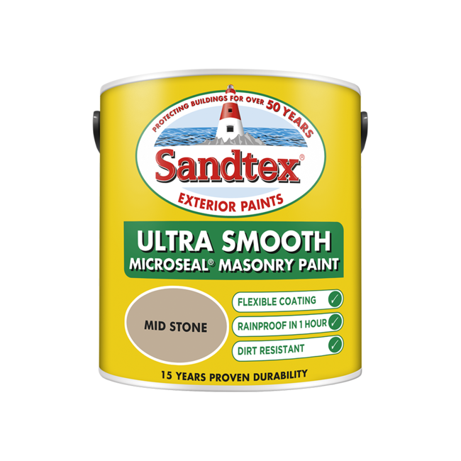 Sandtex Microseal Smooth Masonry Mid Stone 2.5L – Shannonside Homevalue ...