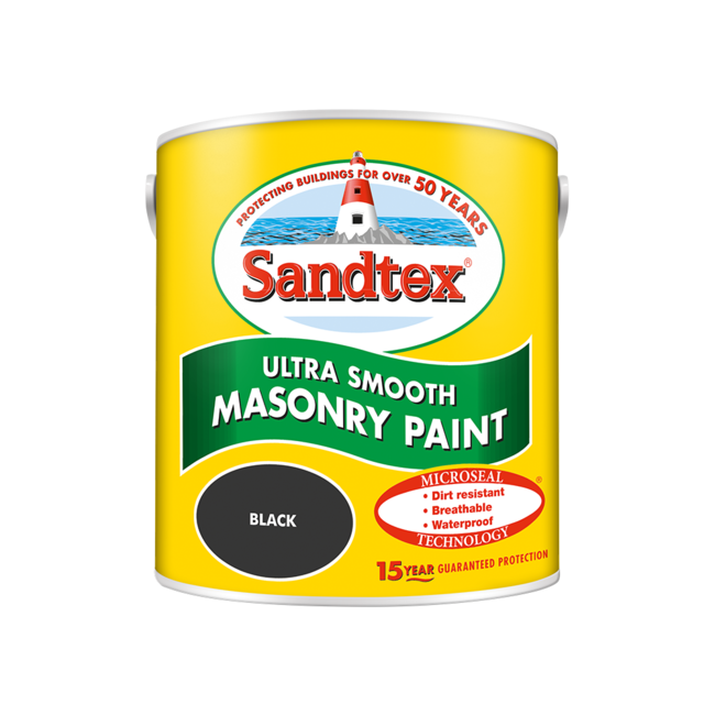 Sandtex Microseal Smooth Masonry Black 2.5L – Shannonside Homevalue ...